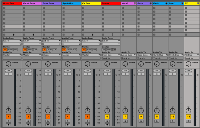 Buses vs Groups in Ableton Live - Pheek's Mixdown and Mastering